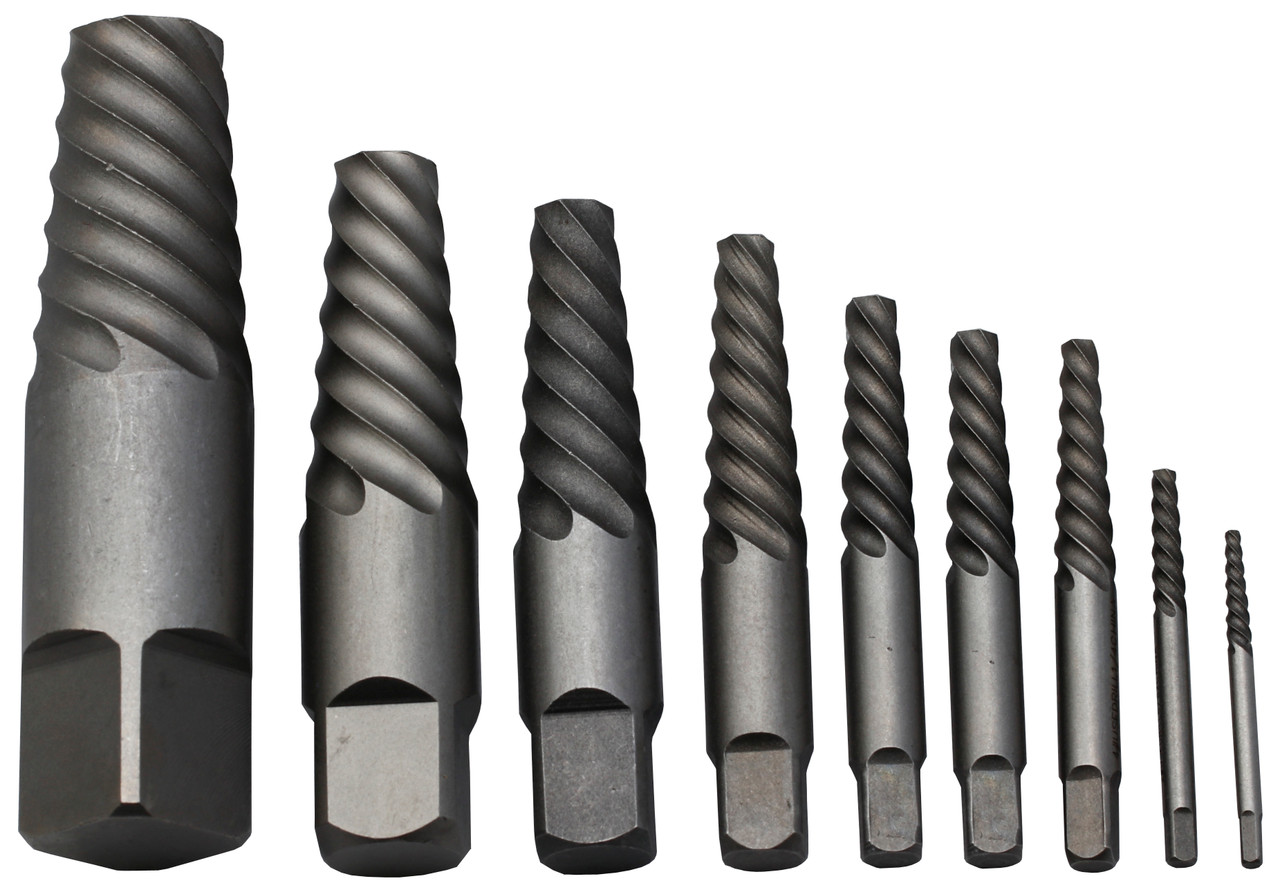 #1-9 Carbon Steel Screw Extractor Set | DEWEZS1-9 | DrillsandCutters.com