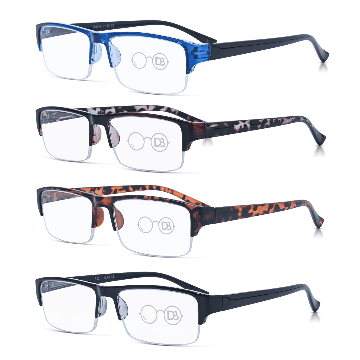 Rimless Lightweight Half Frame Reader - Plume