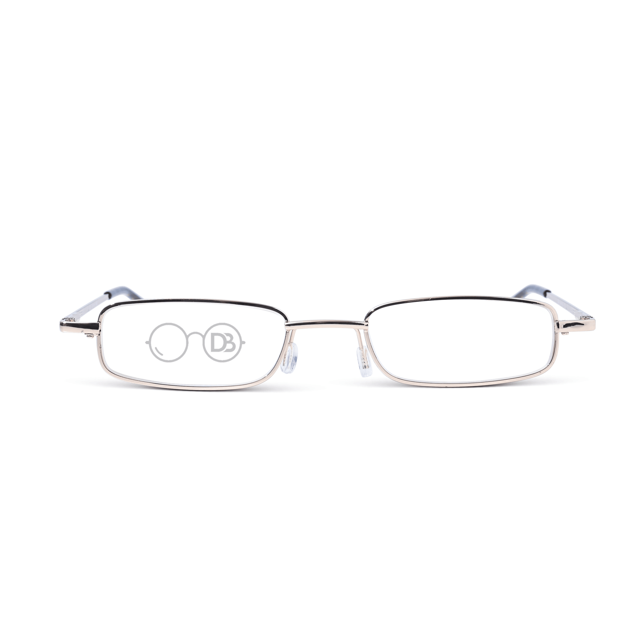 Compact rectangular wire reading glasses
