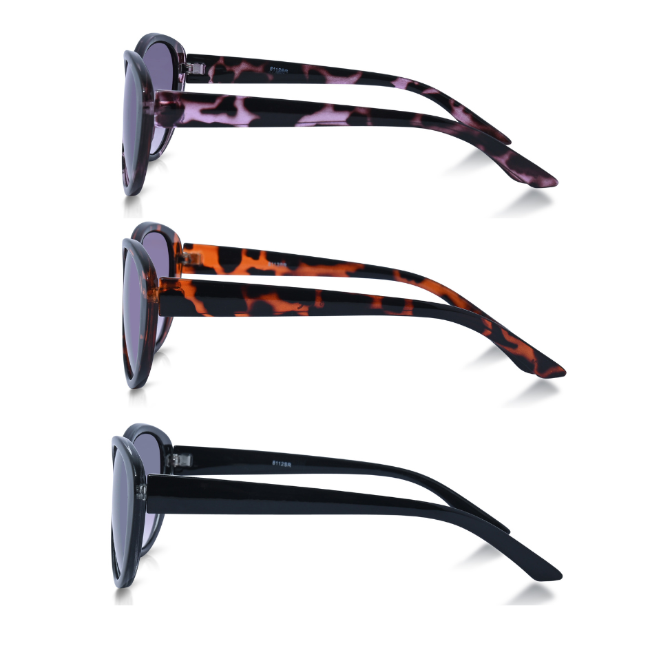 Sexy cat eye UV sun readers with a fully magnified lens, not bifocal