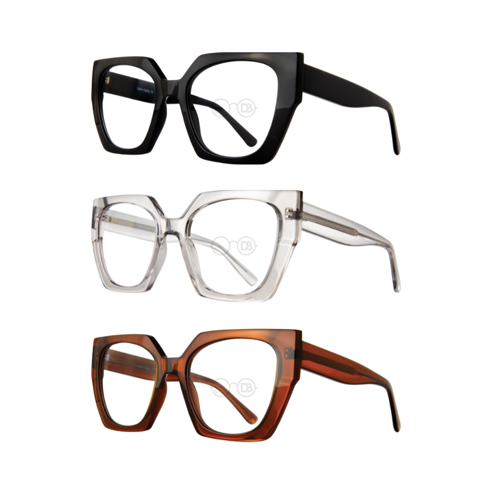 Lenor Reading Glasses for Women – Geometric Frame, Custom Single Vision ...