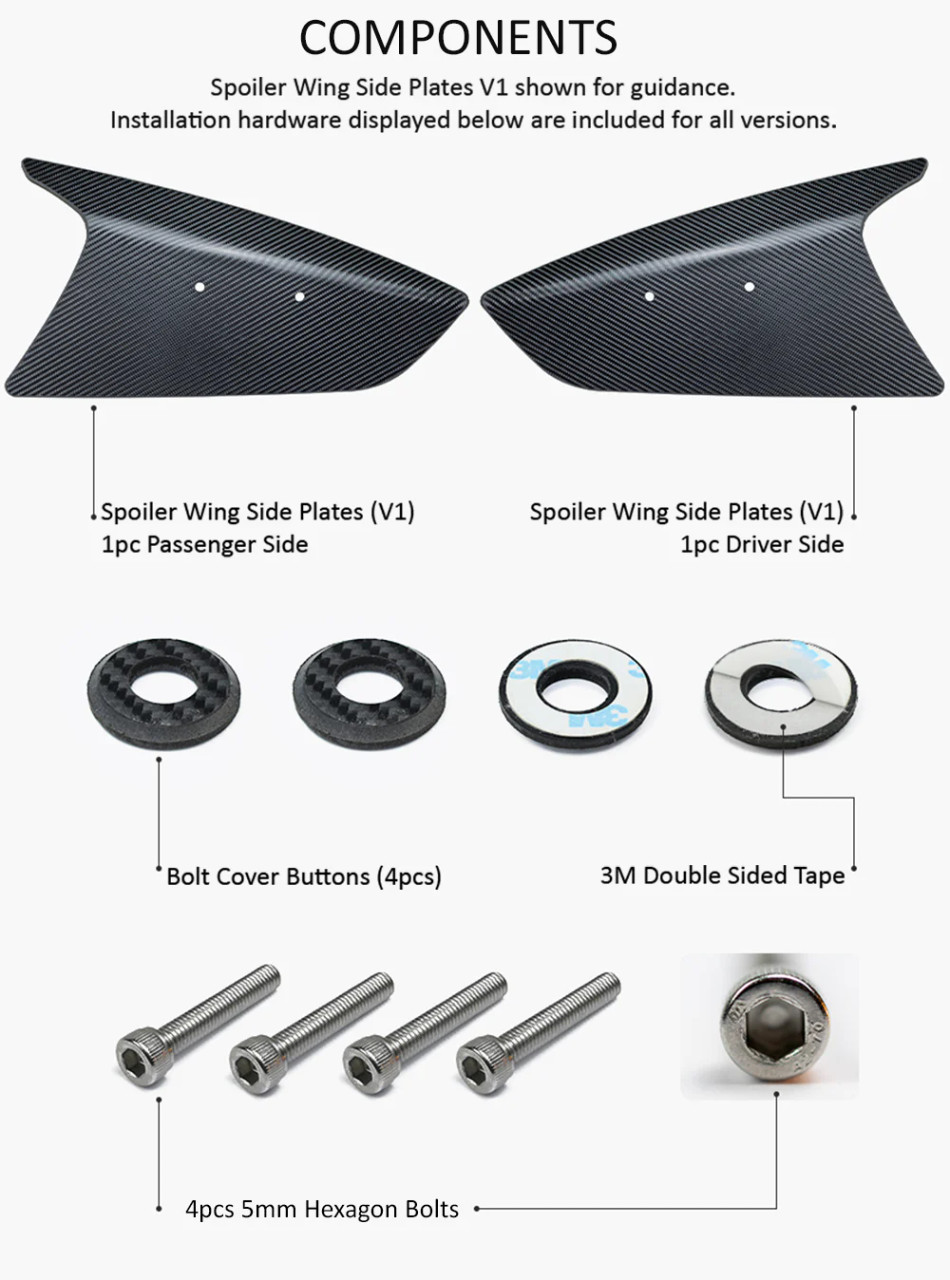 Convoy Hyundai Veloster N Spoiler Side Wing Plates V1 - GenRacer