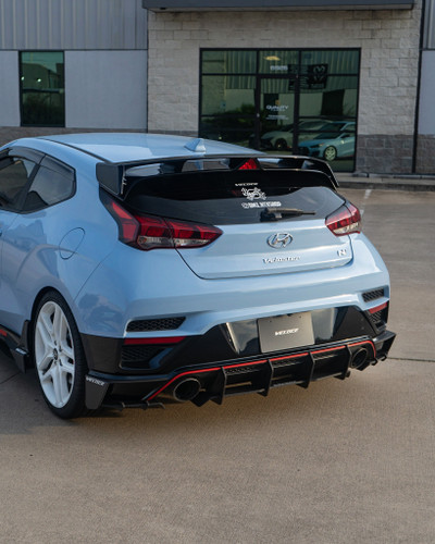 VELOCE Rear Wing Spats + Diffuser with Fins for Hyundai Veloster N 2019 ...