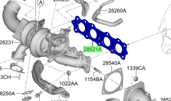 OEM Hyundai Replacement Exhaust Manifold Gasket - Elantra N/Kona N ...