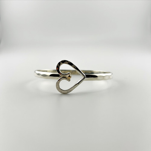 Heart Catch with Ball, Silver + 14K Gold, 5MM - Sonya Ltd