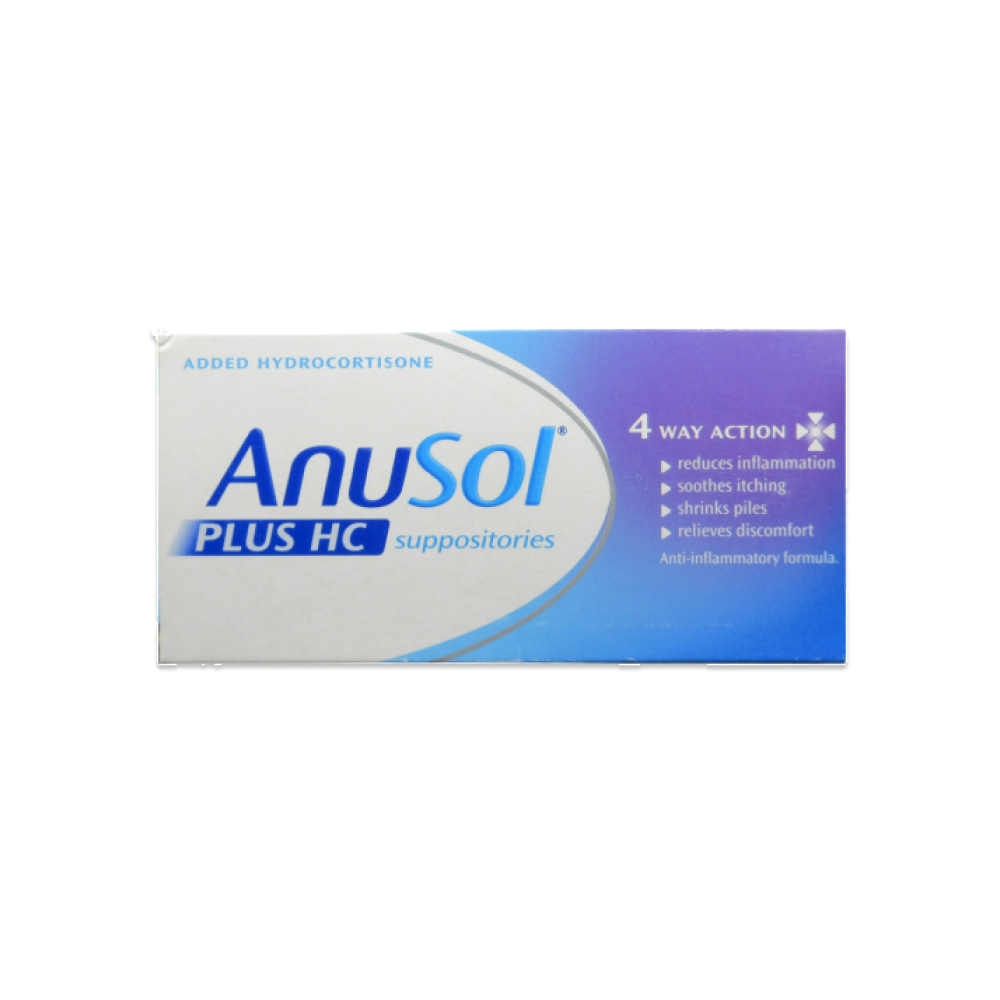 Anusol Plus Hydrocortisone Suppositories | Well Pharmacy