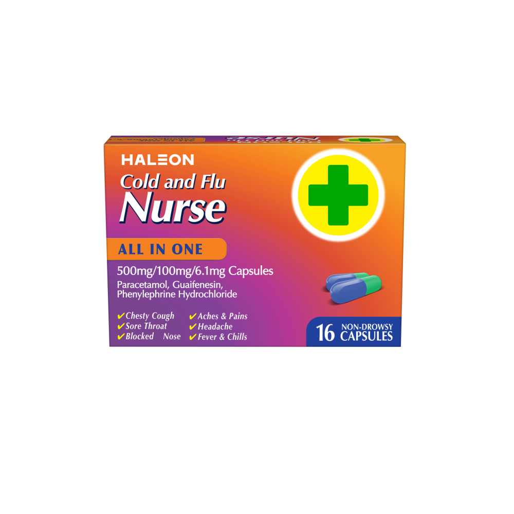 Cold & Flu Nurse All-in-One 16 Capsules | Well Pharmacy