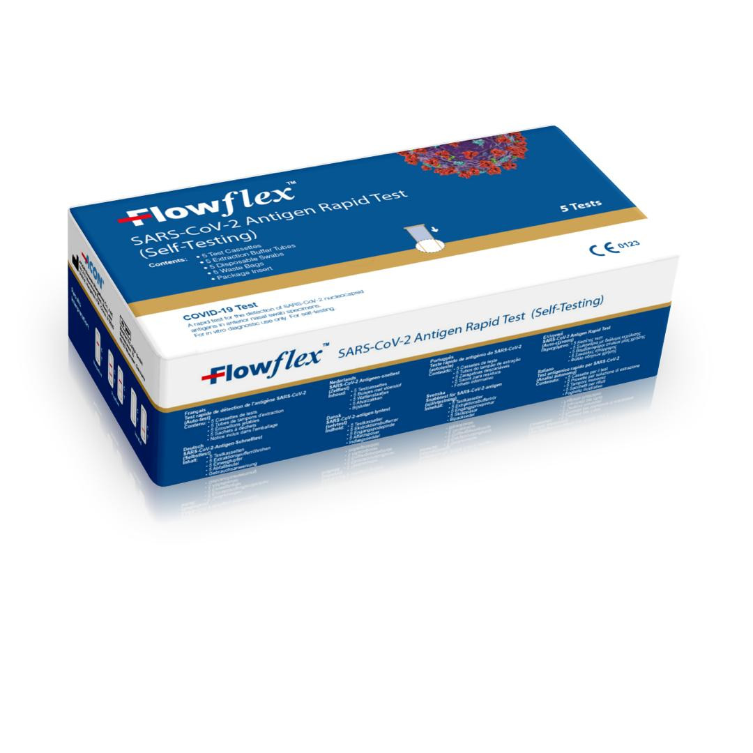 FlowFlex COVID-19 5 Pack | Lateral Flow Test Kit| Well Pharmacy