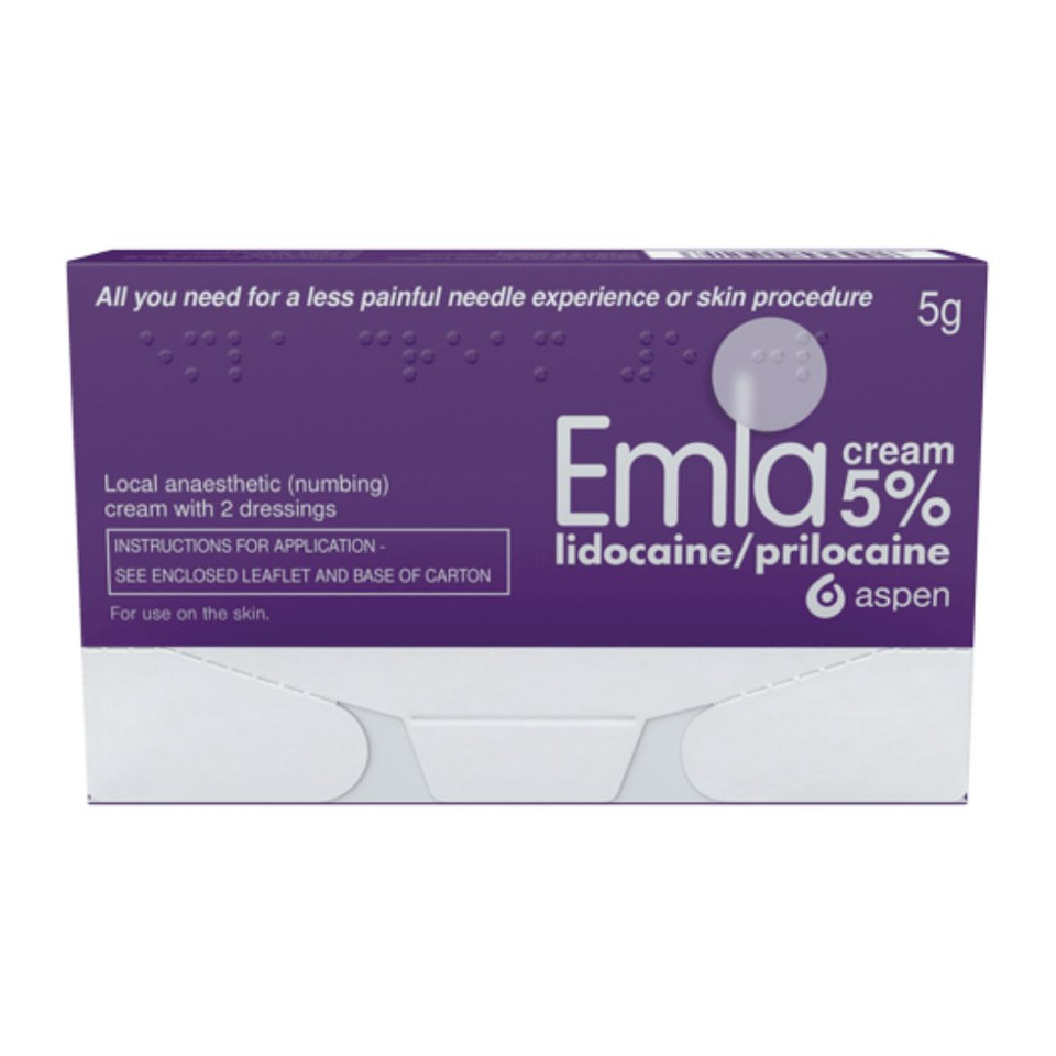 EMLA Numbing Cream 5% 5g + 2 Dressings
