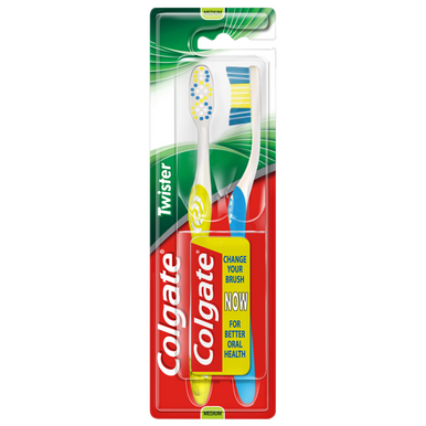 Colgate Twister Fresh Medium Toothbrush x2