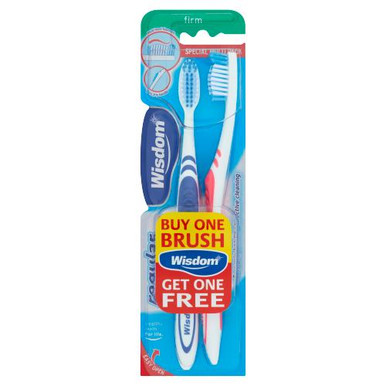 Wisdom Regular Plus Firm Toothbrush Twin Pack