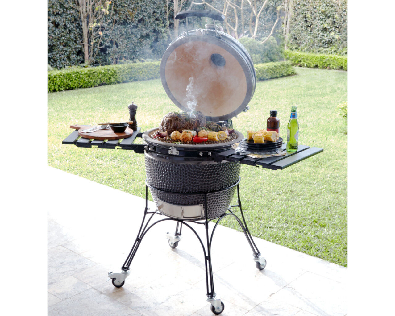 Firehawk Kamado Ceramic Charcoal Grill BBQ 56cm (22") - Grey