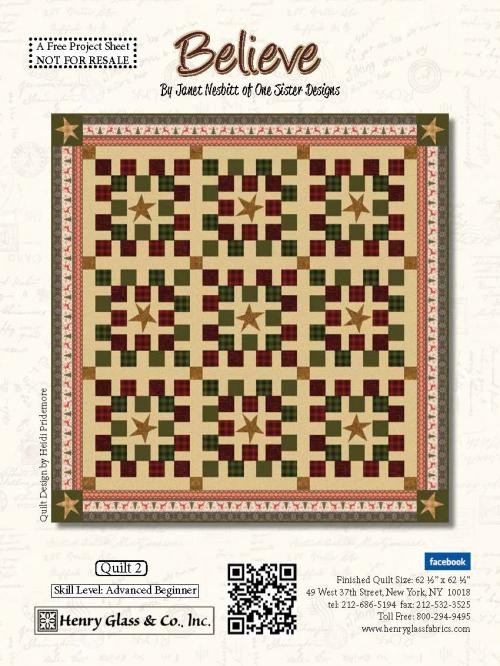 Believe - Easy Star Panel Quilt - Henry Glass Fabrics