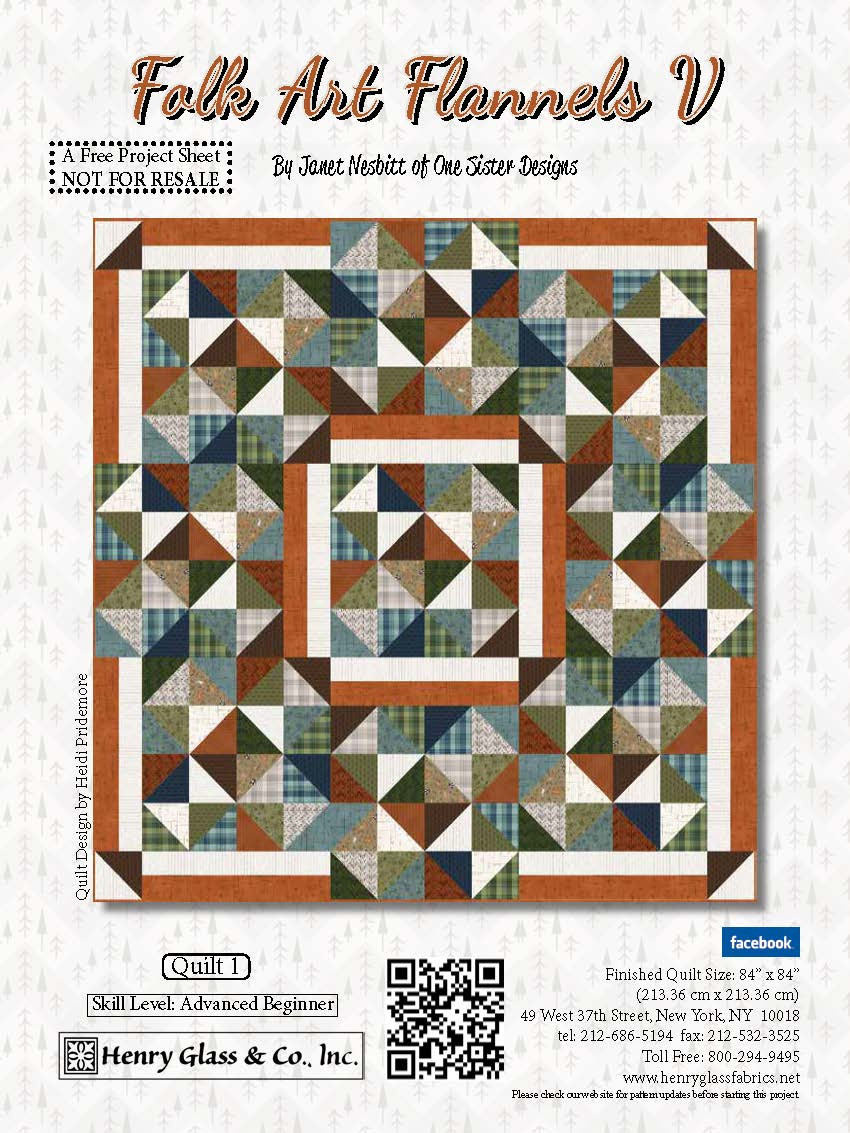 Folk Art Flannels V Quilt #1 - Henry Glass Fabrics
