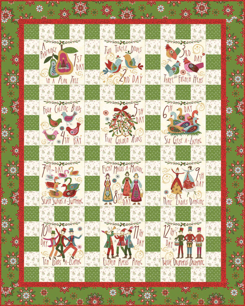 Scandinavian Holiday - Twelve Days of Christmas Quilt - Henry Glass Fabrics