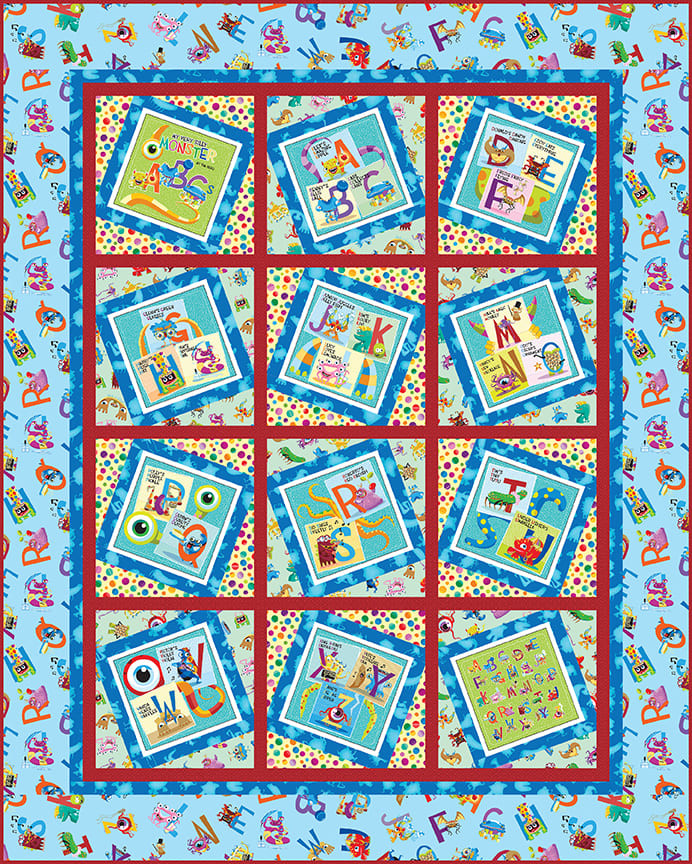 My Very Silly Monter's ABC's - Monster Alphabet Quilt - Henry Glass Fabrics
