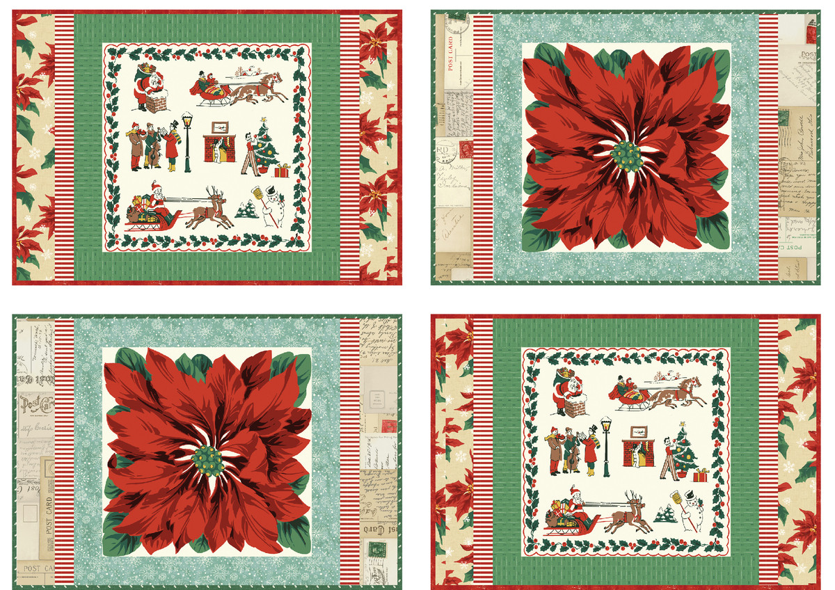 Greetings at Christmastide - Yuletide Fun Placemats - Henry Glass Fabrics