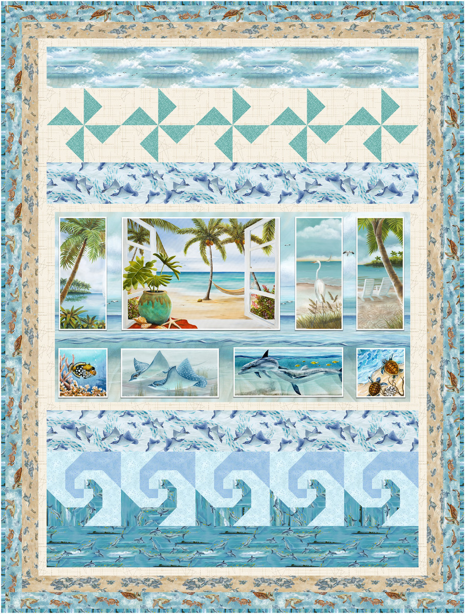 Window to Paradise - Sea and Sand Quilt - Henry Glass Fabrics