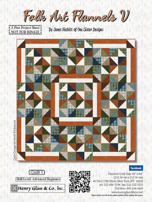 Folk Art Flannels V Quilt #1 - Henry Glass Fabrics