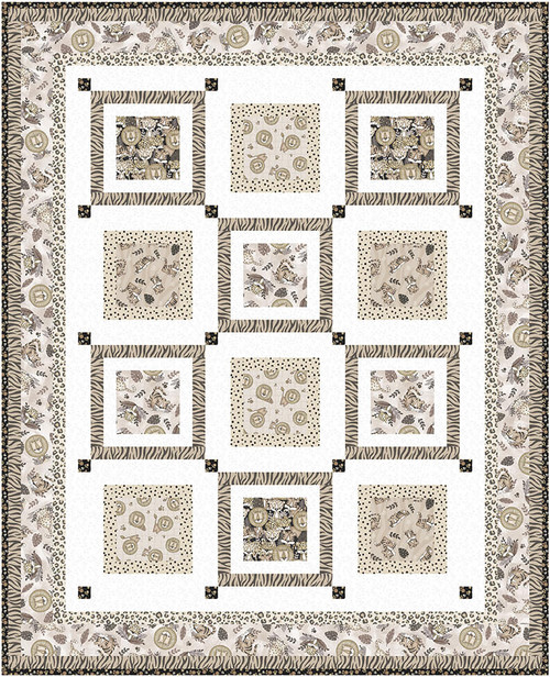 Big Kitties - Jungle Nursery Quilt - Henry Glass Fabrics