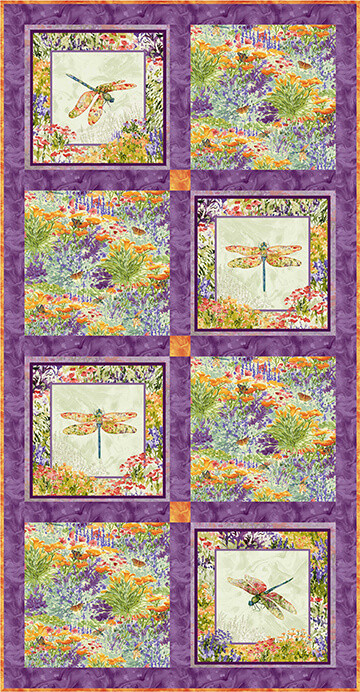 Dragonfly Dance - Simply Frames Wall Hanging - Henry Glass Fabrics