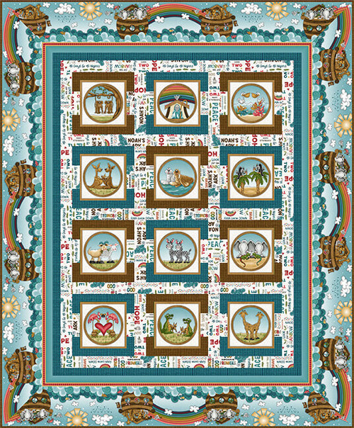 Two By Two - Squares Afloat Quilt Version B - Henry Glass Fabrics