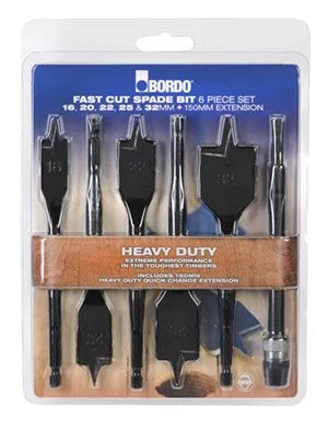Bordo 16-32mm 6 Pce Spade Bit Set - Heavy Duty