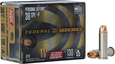 Federal .38 Special P38HSD1 Premium Personal Defense Hydra-Shok Deep ...