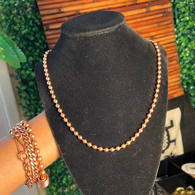 COPPER Ball Chain 4.5mm Necklace - Real Solid Healing Copper, No Nickel ...