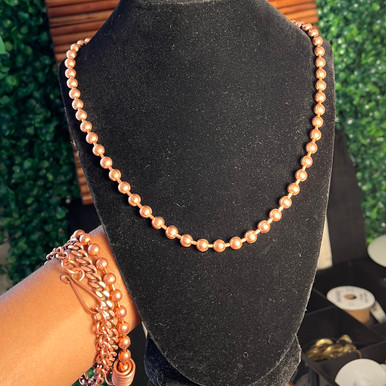 COPPER Ball Chain 6.3mm Necklace - Real Solid Healing Copper, No Nickel ...