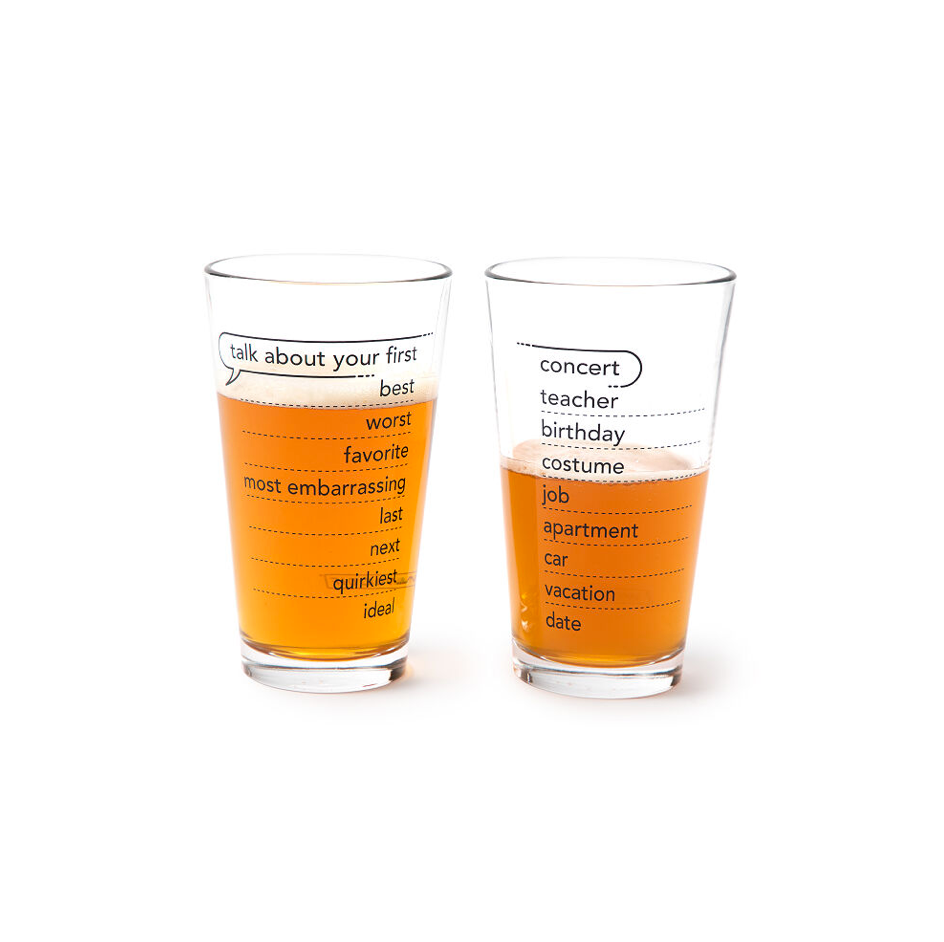 Talking Pints Conversation Glassware—A Pair Of Talking Point Pints That ...