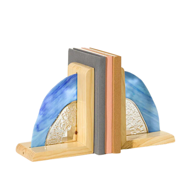 Stained Glass Agate Bookend Set