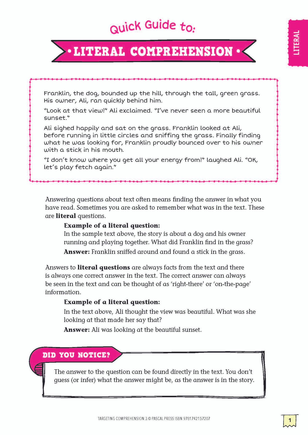 Targeting Comprehension Activity Book Year 3