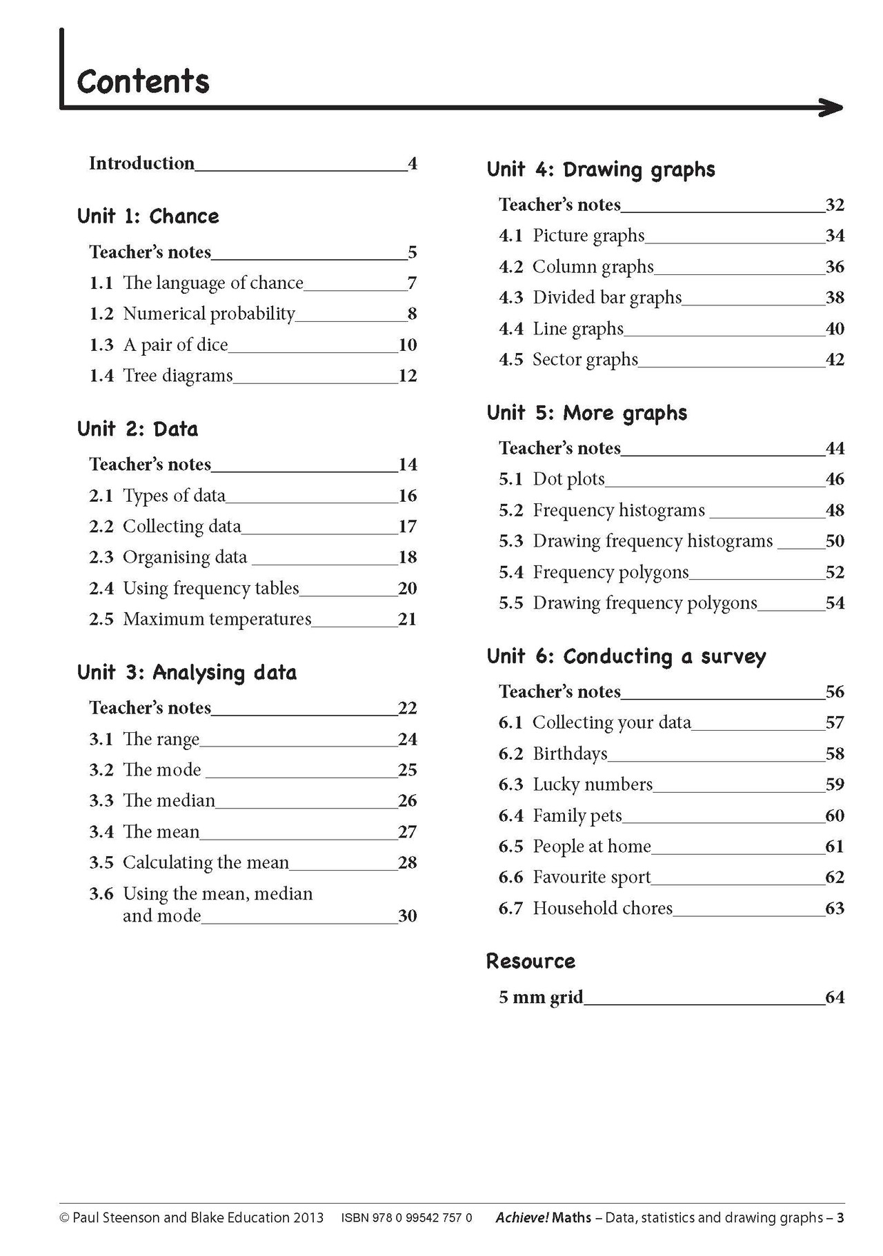Achieve! Maths - Data, Statistics & Drawing Graphs - Blake Education
