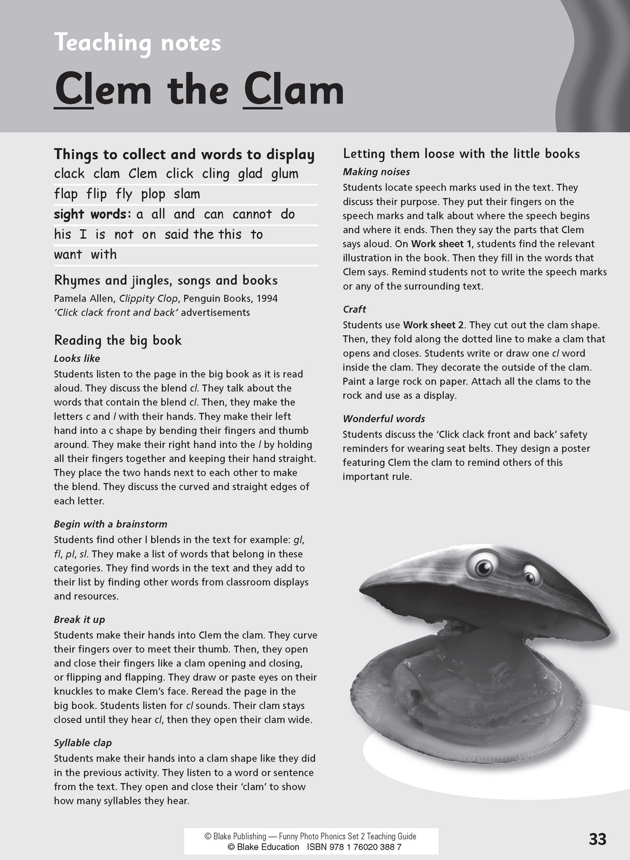 Funny Photo Phonics - Set 2 Blends - Teaching Guide - Blake Education