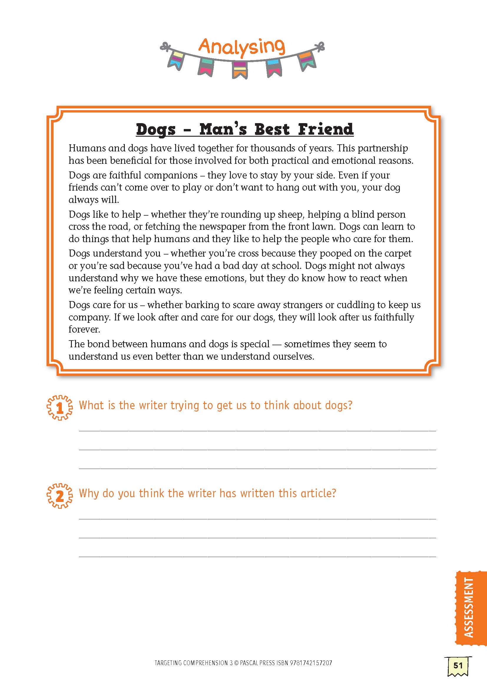 Targeting Comprehension Activity Book Year 3