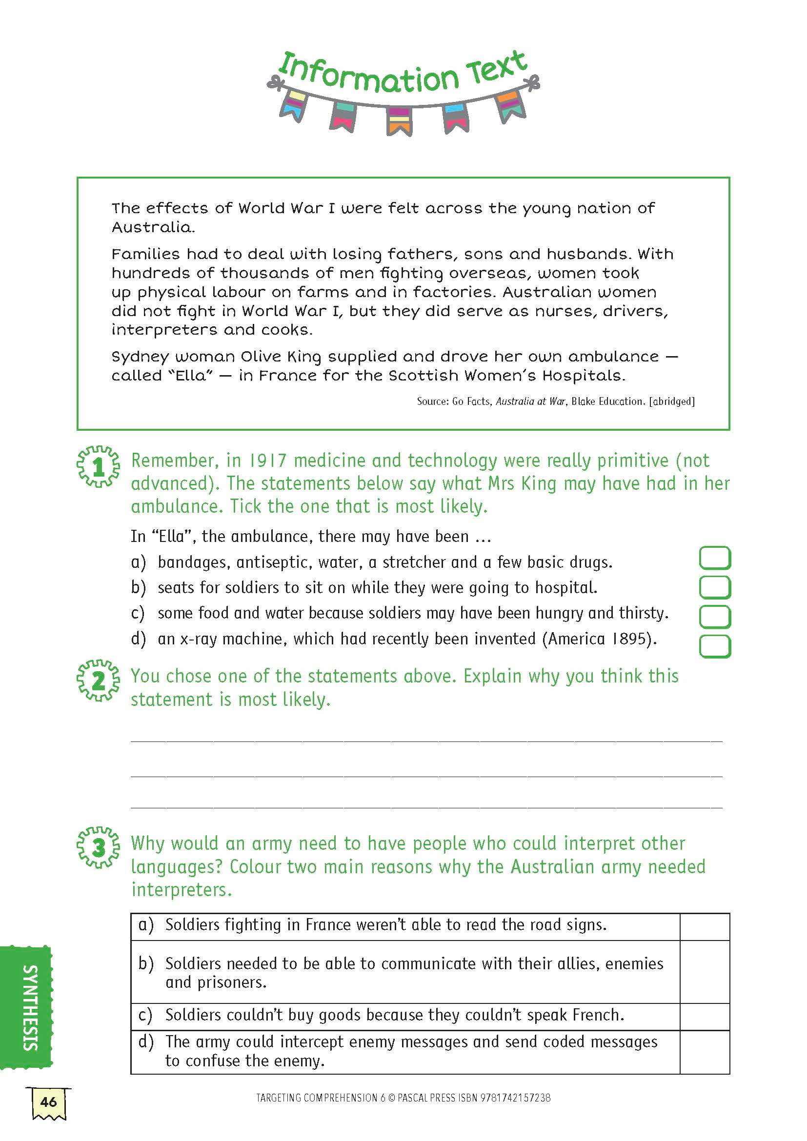 Targeting Comprehension Activity Book Year 6