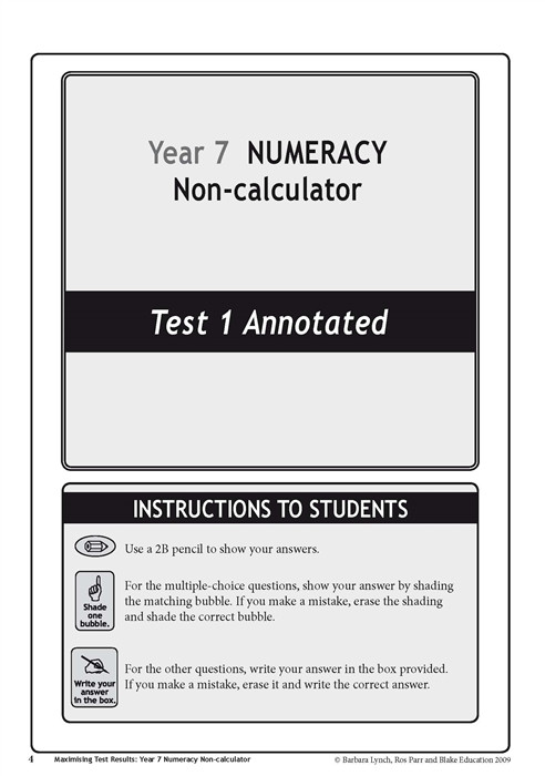 Maximising Test Results - NAPLAN*-style Year 7 Numeracy: Non-calculator ...