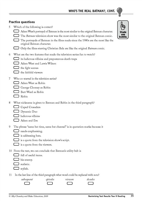 Maximising Test Results - NAPLAN*-style Year 9 Literacy: Reading ...