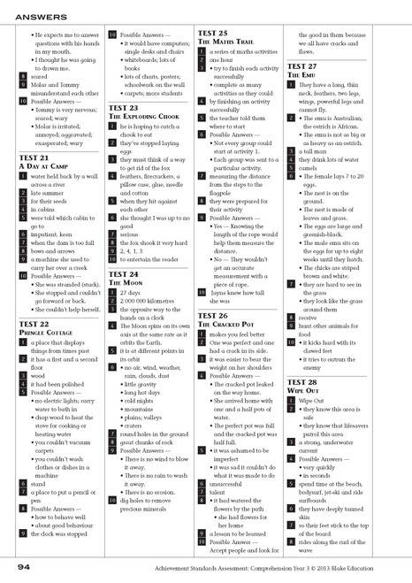 Achievement Standards Assessment: English - Comprehension Year 3