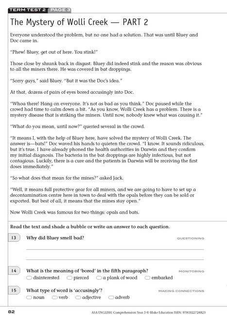 Achievement Standards Assessment: English - Comprehension Year 5