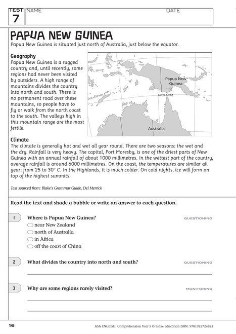 Achievement Standards Assessment: English - Comprehension Year 5