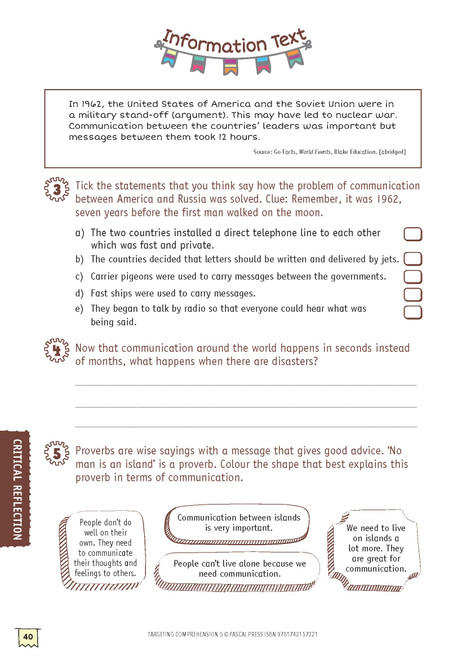 Targeting Comprehension Activity Book Year 5