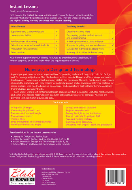 Instant Lessons - Numeracy in Design & Technology