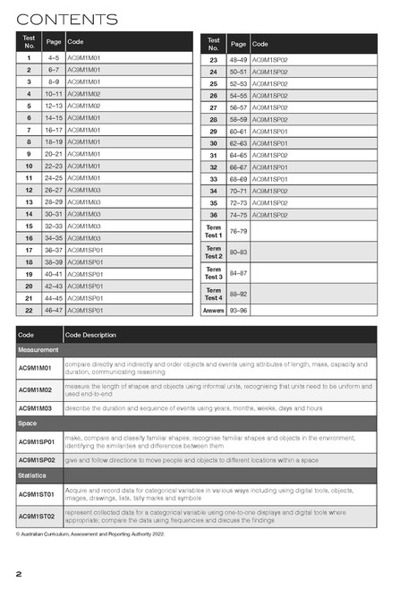 Achievement Standards Assessment: Measurement & Space, Statistics Year 1