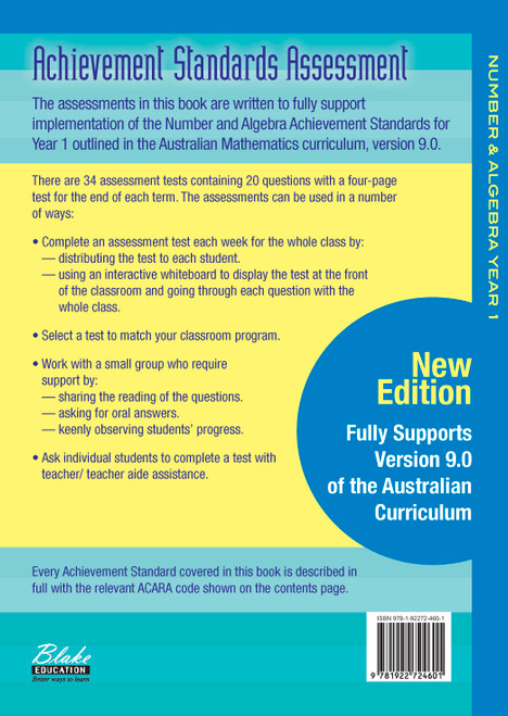 Achievement Standards Assessment: Number and Algebra Year 1