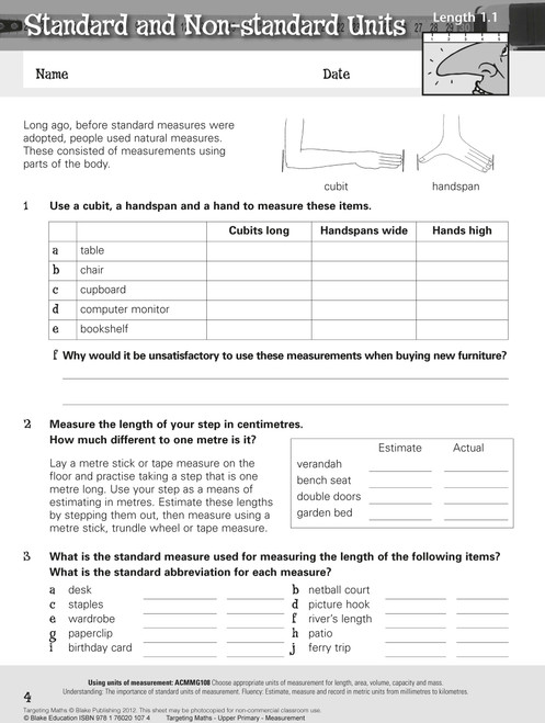 Targeting Maths - Upper Primary - Measurement New Edition | Blake Education