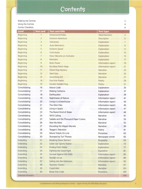 Blake's Learning Centres Comprehension & Writing Response UP | Blake ...