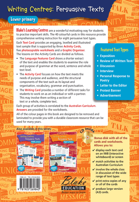 Blake's Learning Centres: Writing Persuasive Texts LP | Blake Education