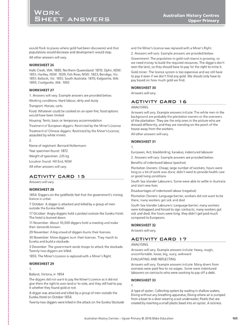 Blake's Learning Centres: Australian History Centres UP | Blake Education